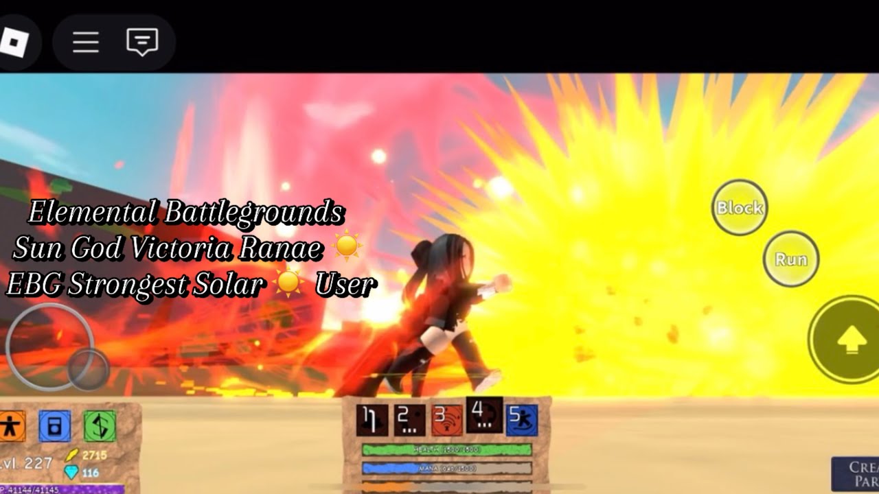 Roblox Elemental Battlegrounds Victoria Ranae EBG Greatest Solar ☀️ ...