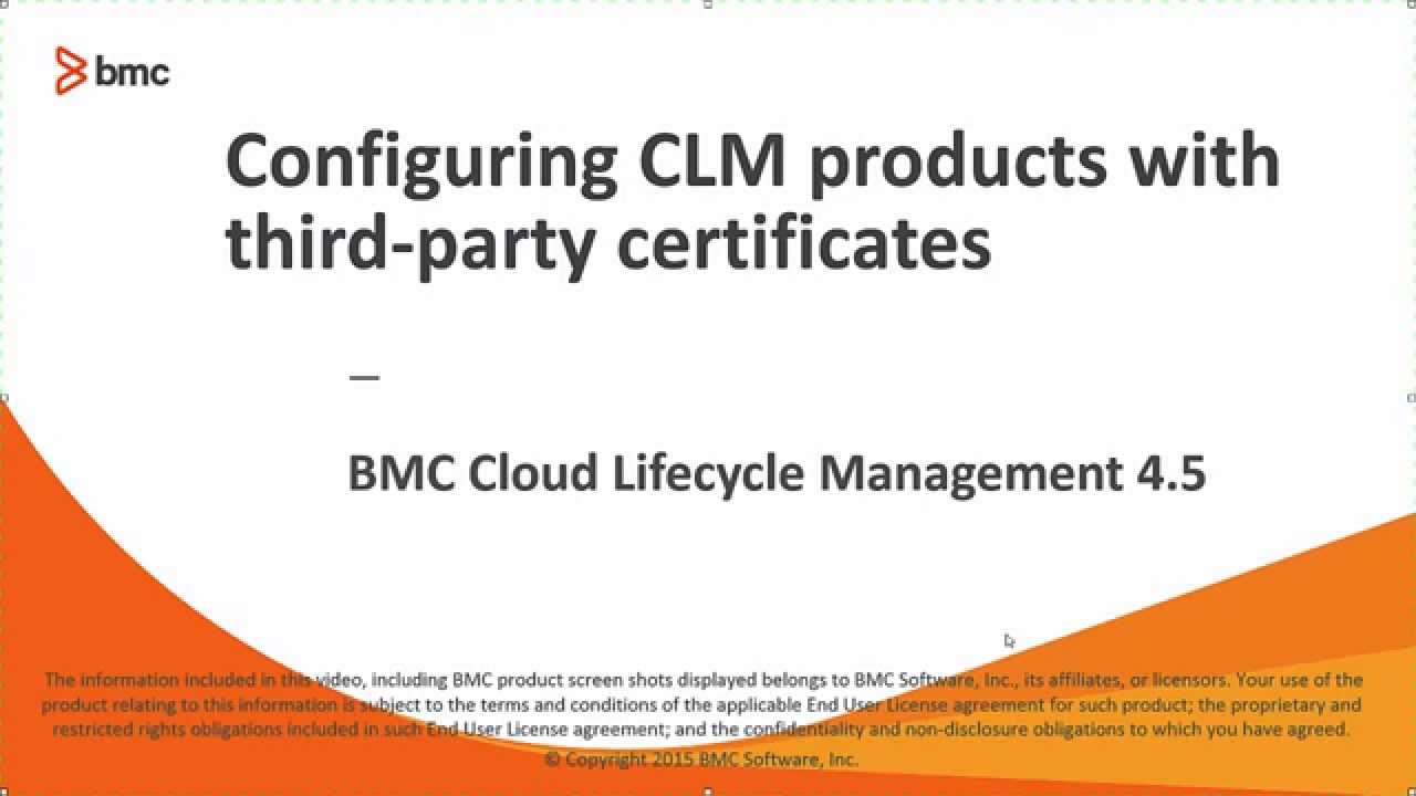 Configuring BMC Cloud Lifecycle Management products with third-party ...