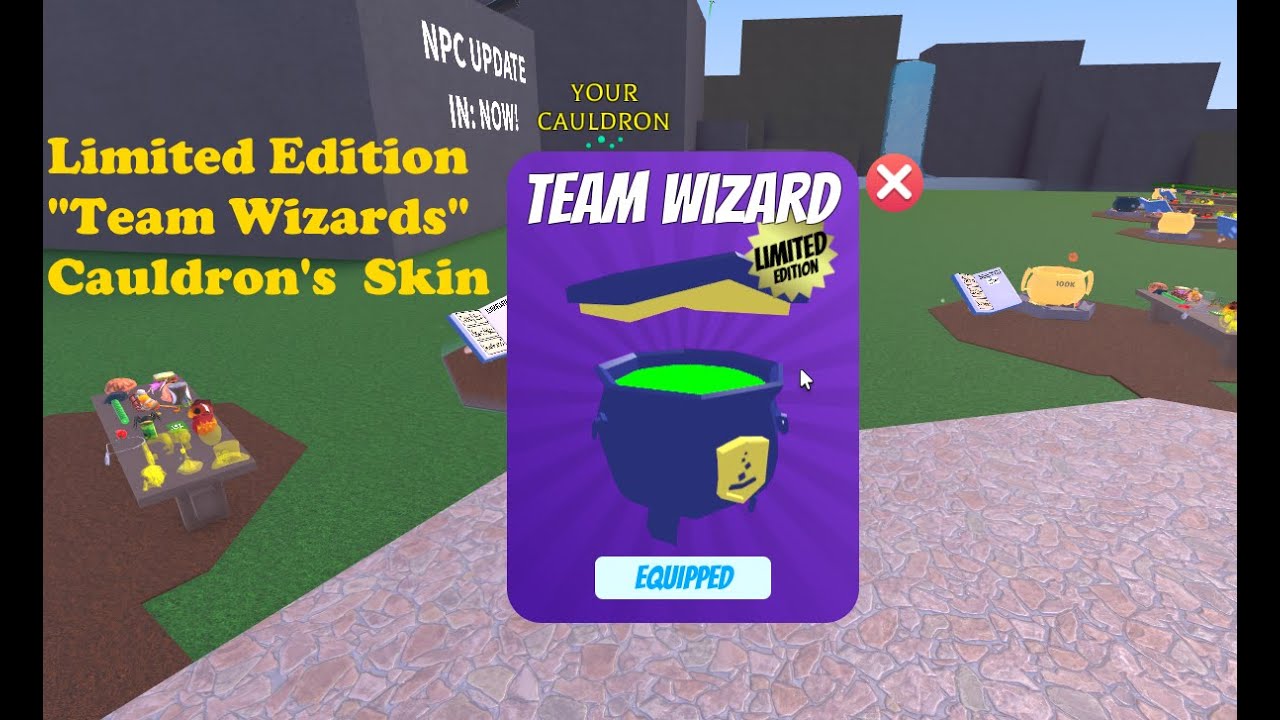 Roblox Wacky wizards Limited Edition Free "Team Wizards" Cauldron's ...
