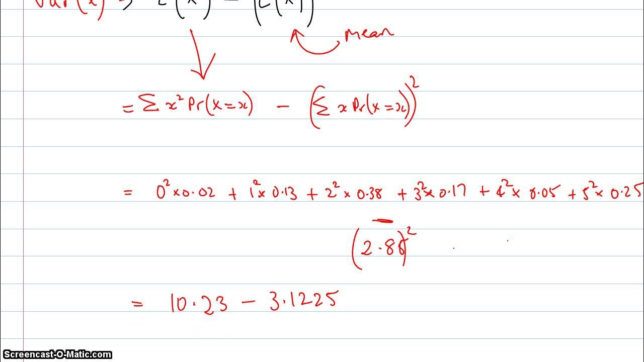 Discrete random variables probability tables part 2 (Ex 8-2) - YouTube