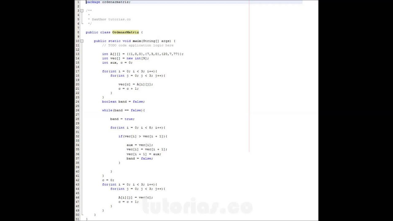 arrays -- java(ordenar los datos de una matriz) - YouTube