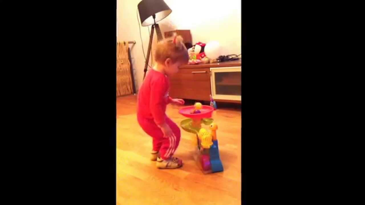 Toddler plays with Playskool explore n'grow busy ball popper - YouTube