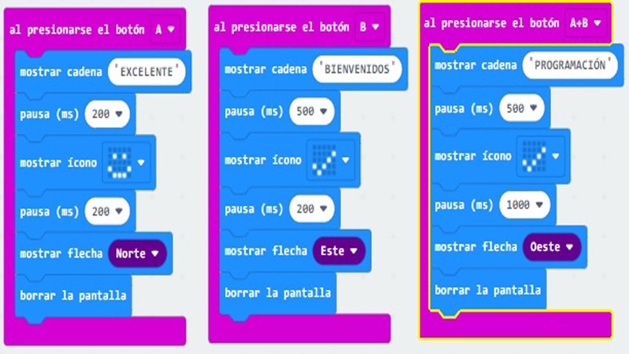 CURSO DE PROGRAMACION. BOTONES A, B Y A+B. TERCER VÍDEO - YouTube