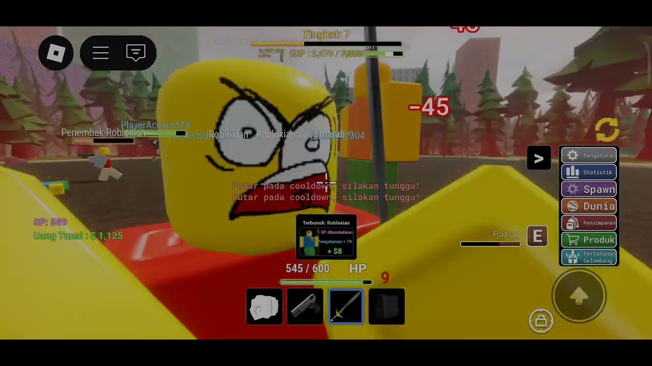 Melawan robloxian dengan first person |Roblox beat the robloxian ...