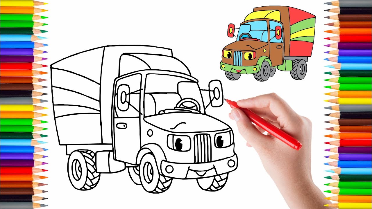 HOW TO DRAW A CUTE 🚚TRUCK🚛 FOR KIDS | EASY STEP BY STEP | MINNIE ...