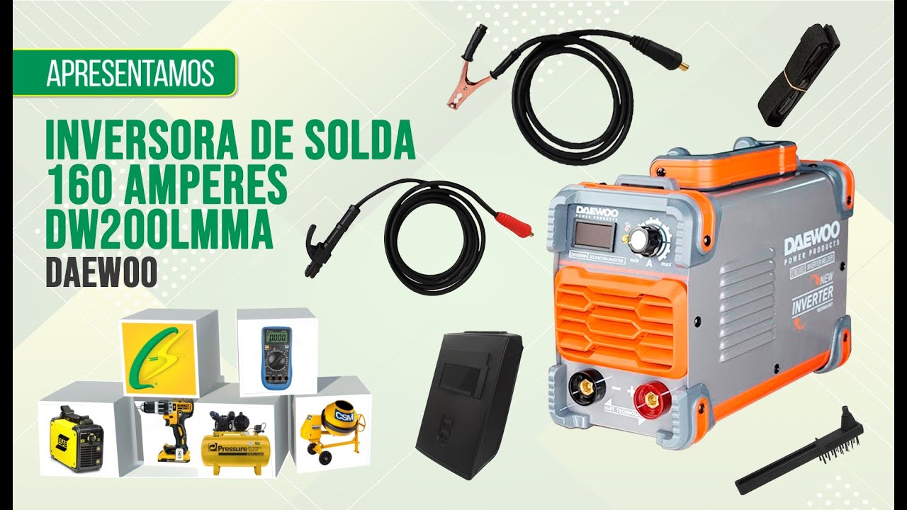 Review - Inversora de Solda 160 Amperes DW200LMMA Daewoo - YouTube
