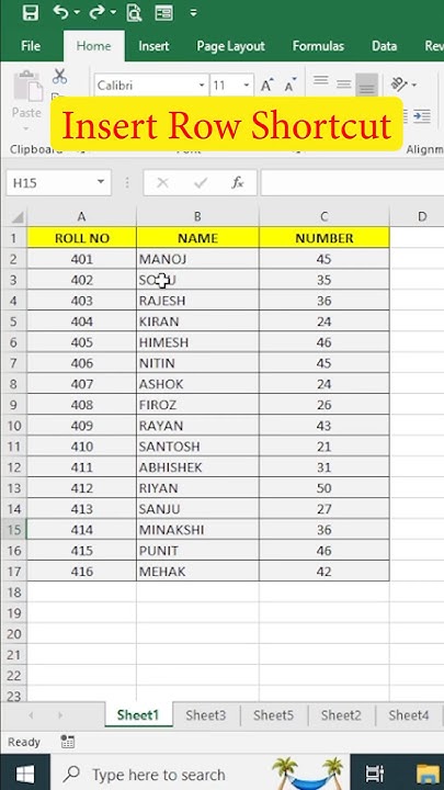 Insert Row In Excel Shortcut Shorts Excelshorts Exceltips Interviewquestions Youtube