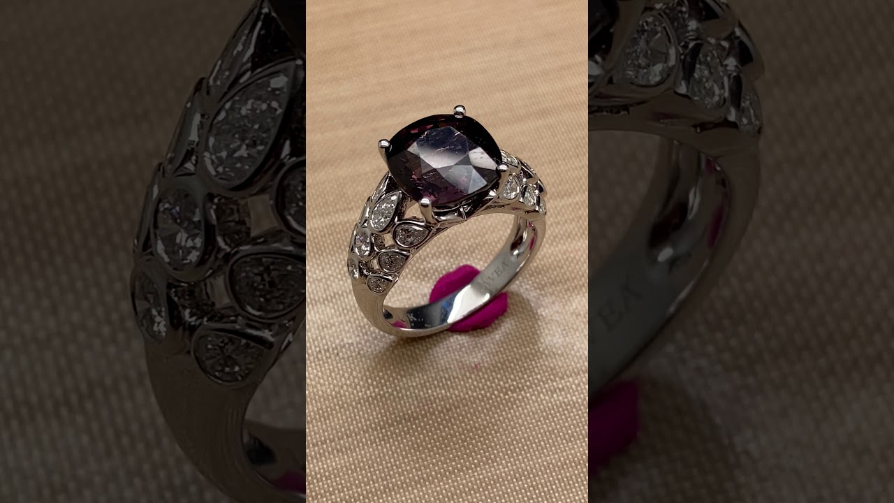 Color Changing Garnet Diamond Ring - YouTube