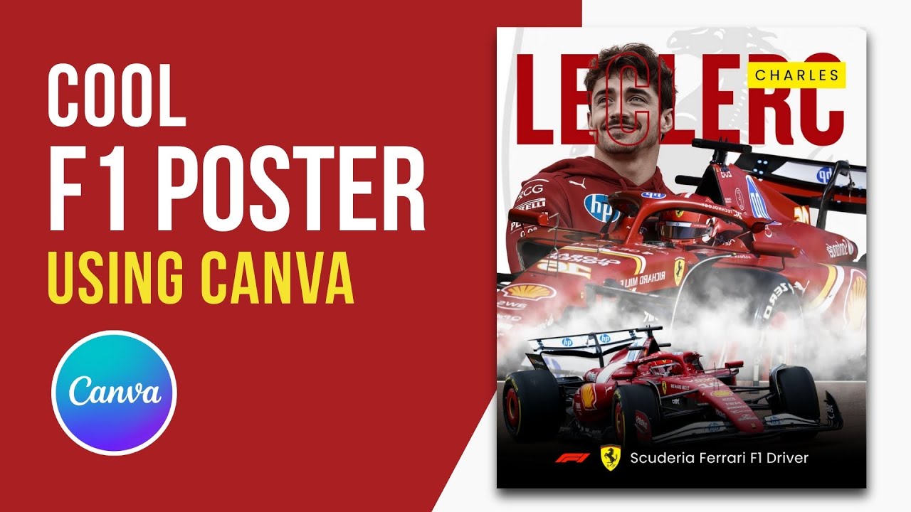 Cool F1 Poster Design Tutorial using Canva (Ferrari Edition) | Poster ...
