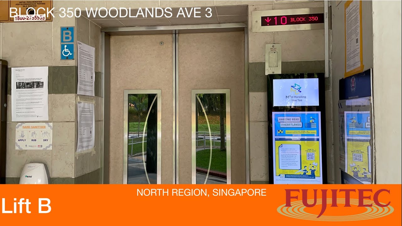 HDB Block 350 Woodlands || Fujitec Elevator (Lift B) - YouTube