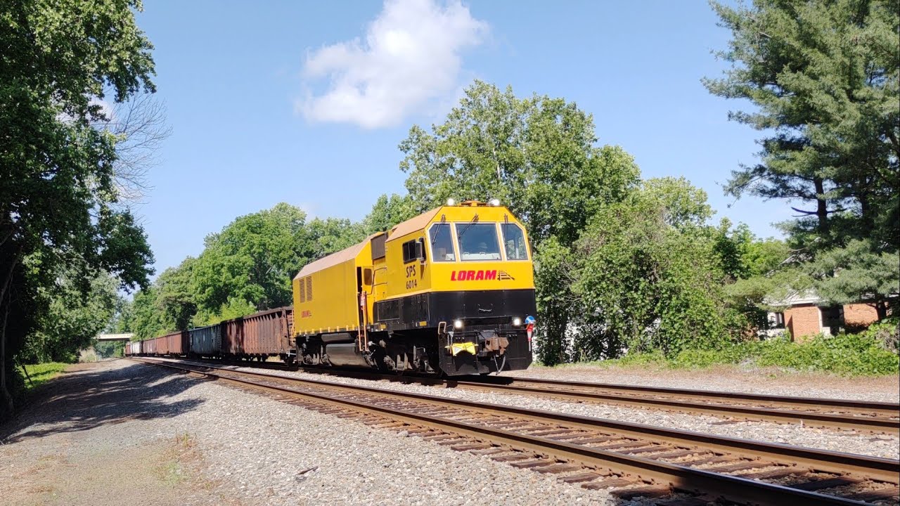 Loram tie train in Charlottesville Virginia - YouTube