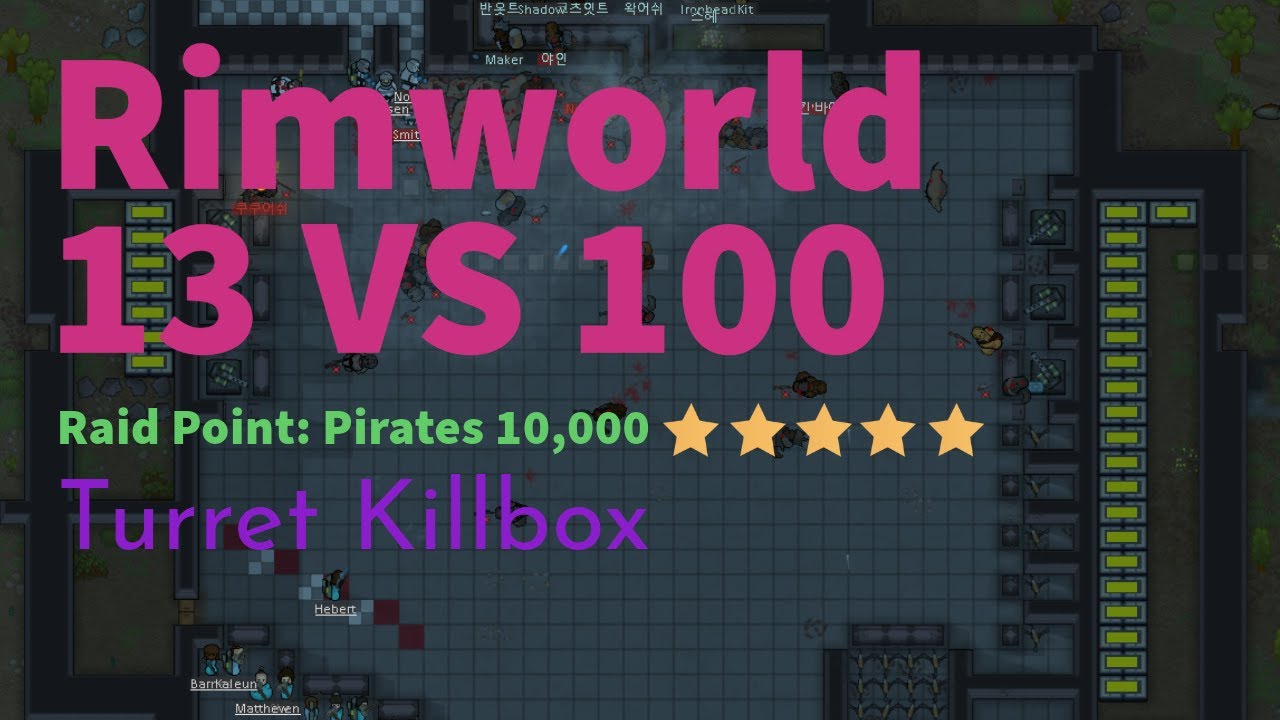 Rimworld - Turret Killbox Test vs 10,000 Raid!! - YouTube