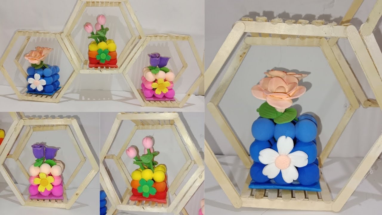 Diy home decor |how to make clay craft| |popsicle sticks decor| |Fatima ...