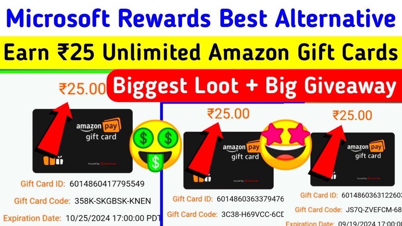 Free Amazon Gift Card Earning App like Microsoft Rewards | Amazon Gift ...