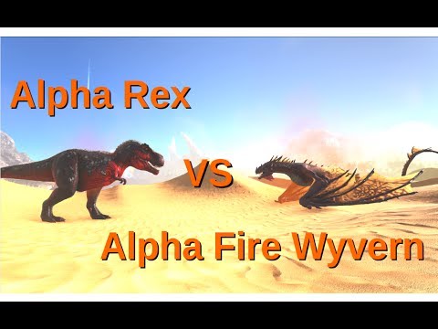 Alpha Rex vs Alpha Fire Wyvern || ARK: Survival Evolved || Cantex - YouTube