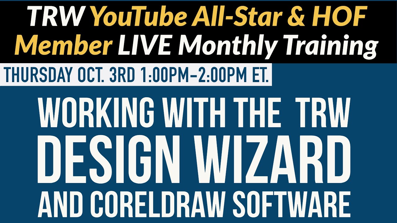 Working with the TRW Design Wizard CorelDraw | All-Star | Thursday Oct ...