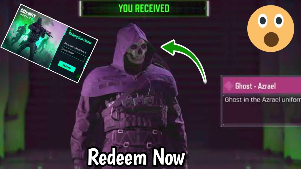 Free Ghost Azrael Skin Redeem code codm 2022 | cod mobile Redeem code ...