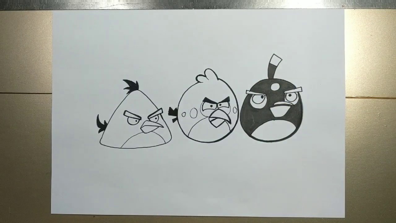 How to draw ANGRY BIRDS step by step - YouTube