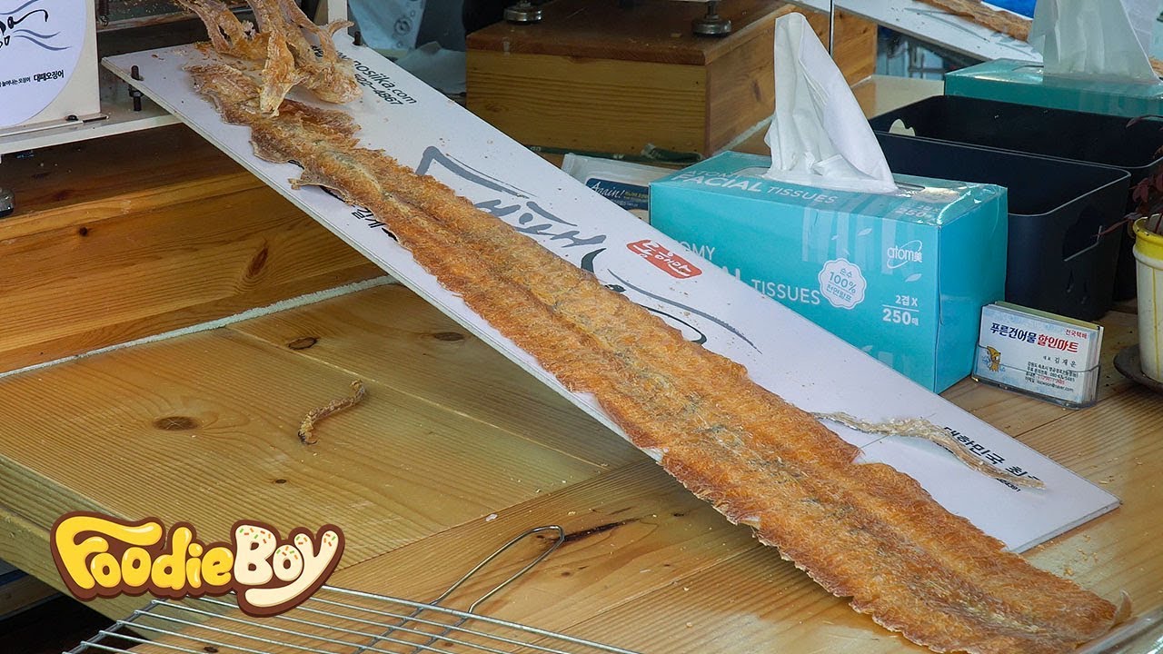 대패오징어 / Pressed Cuttlefish - Korean Street Food / 속초 동명항 동해안 대패오징어 ...
