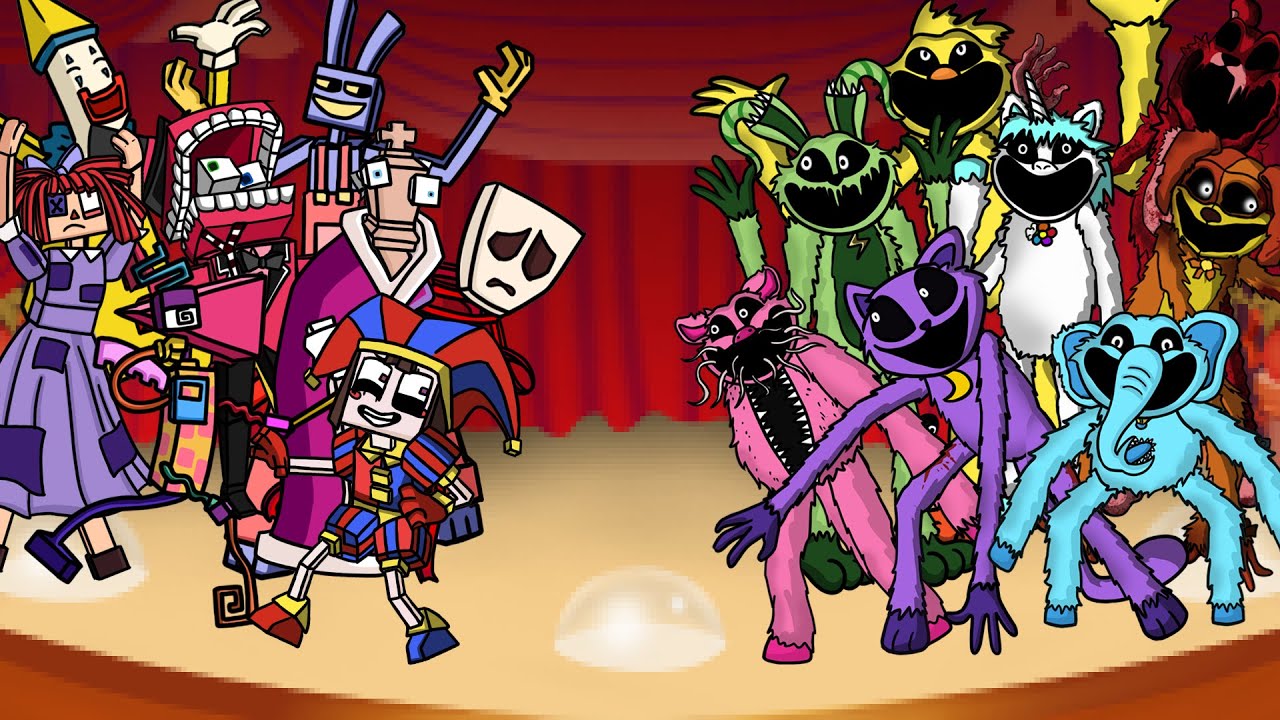 FNF Welcome Minecraft Digital Circus VS Monster Smiling Critters(ALL ...