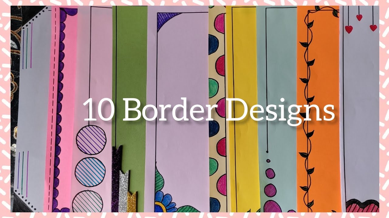 10 border designs for project| Part 1| Easy and beautiful |#diy # ...