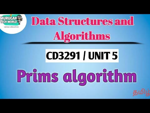 Prims algorithm in data structures and algorithms tamil||CD3291||Anna University syllabus. - YouTube