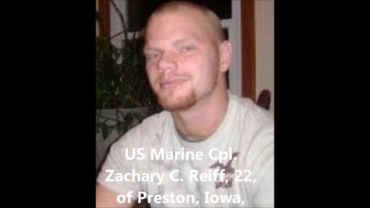 Tribute To Oou Fallen Soldiers - US Marine Cpl. Zachary C. Reiff, 22 ...