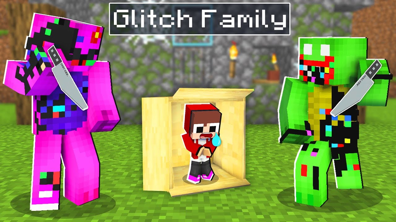 ADOPTED BY THE GLITCH MIKEY FAMILY IN MINECRAFT! BABY MAIZEN JJ - YouTube