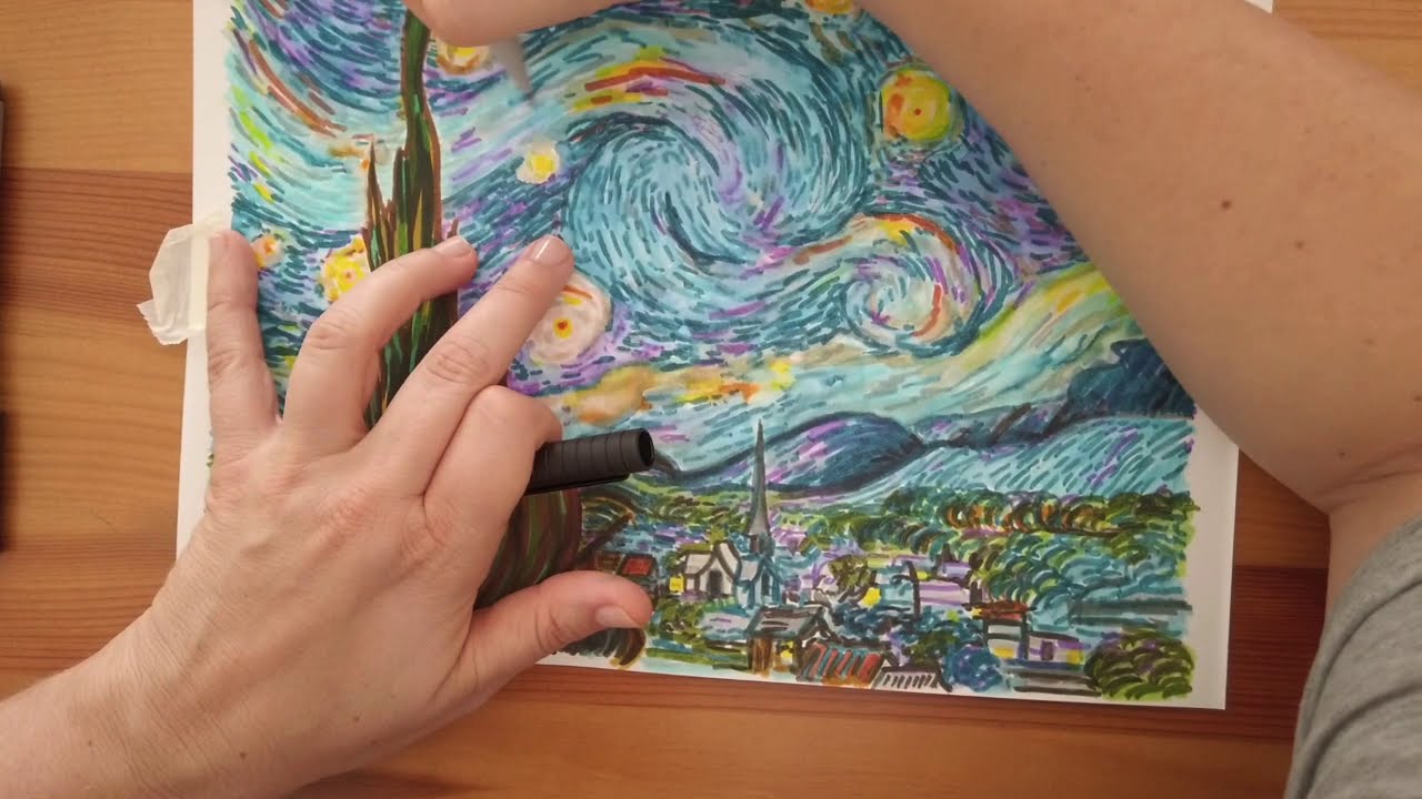 Van Gogh’s Starry Night DIY Wall Art - YouTube
