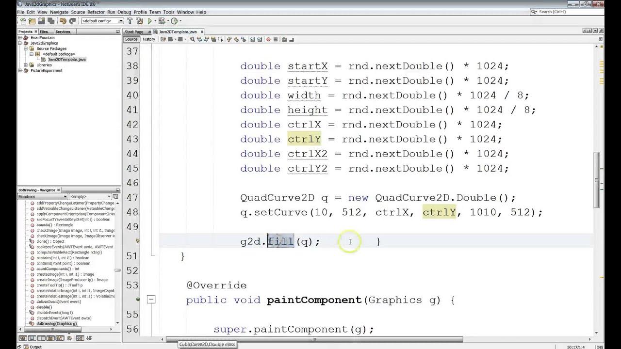 Java 2D 6A: Using QuadCurve2D with fill - YouTube