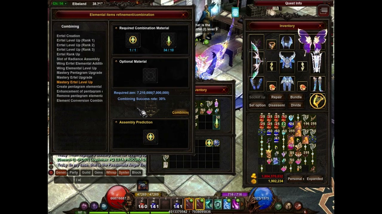 Upgrading the Passionate Anger Errtel (I) to level 10 - Mu Online - YouTube