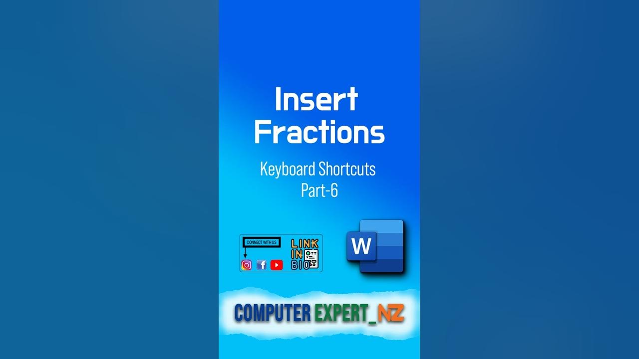 Insert Fractions in MS Word Keyboard Shortcuts Part-6 #excel #ytshorts ...
