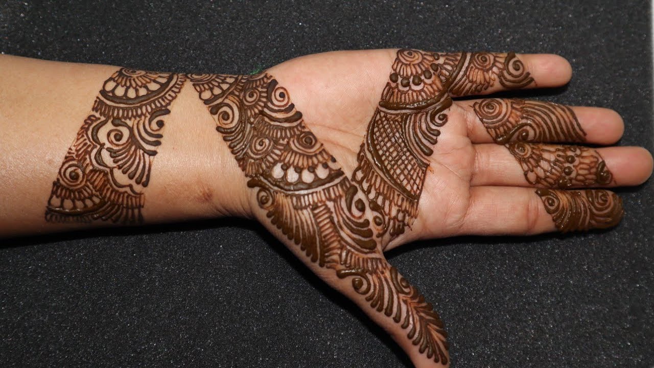 Latest New Mehndi Design for Front Hand strip Mehndi without Celotape ...