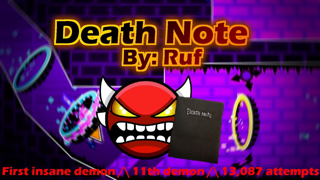 MY 11TH DEMON COMPLETED!!! /\ Death Note 100% | Geometry Dash - YouTube