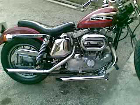 1974 XLH 1000 Harley Davidson AMF Ironhead Sportster with Drag Pipes. - YouTube