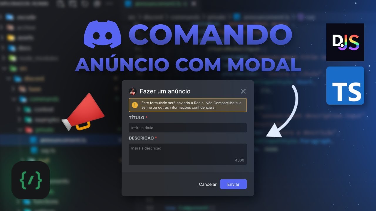 Comando De Anúncio Com Modal Discordjs V14 Typescript Youtube 4532