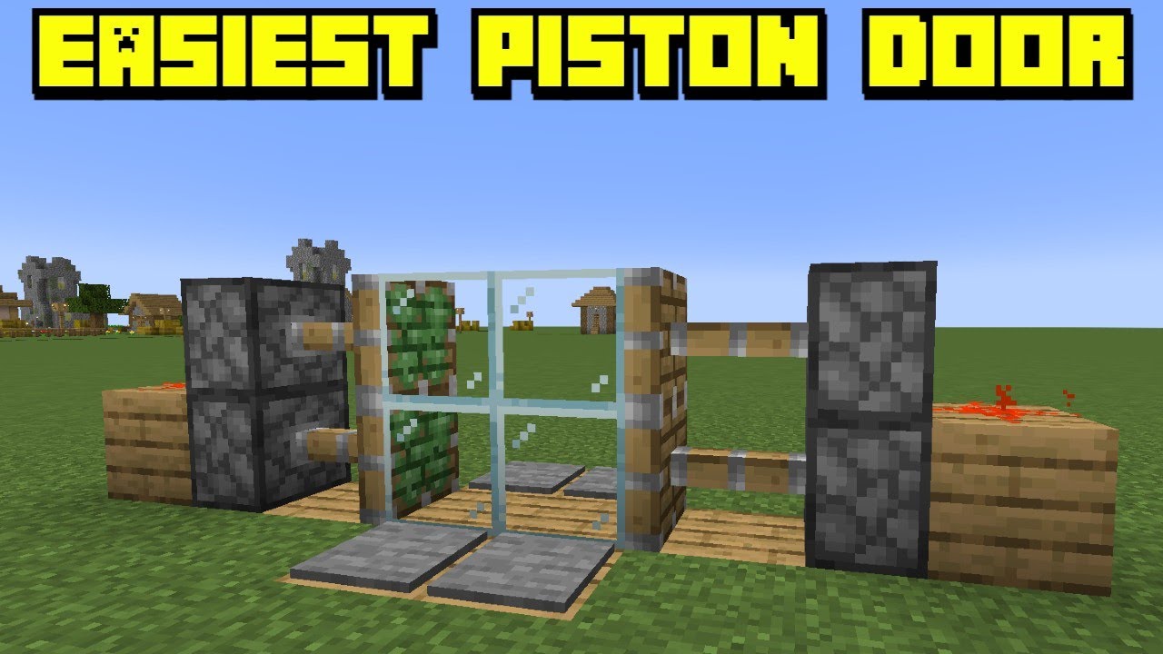 Minecraft EASIEST Piston Door - How To 2024 - YouTube