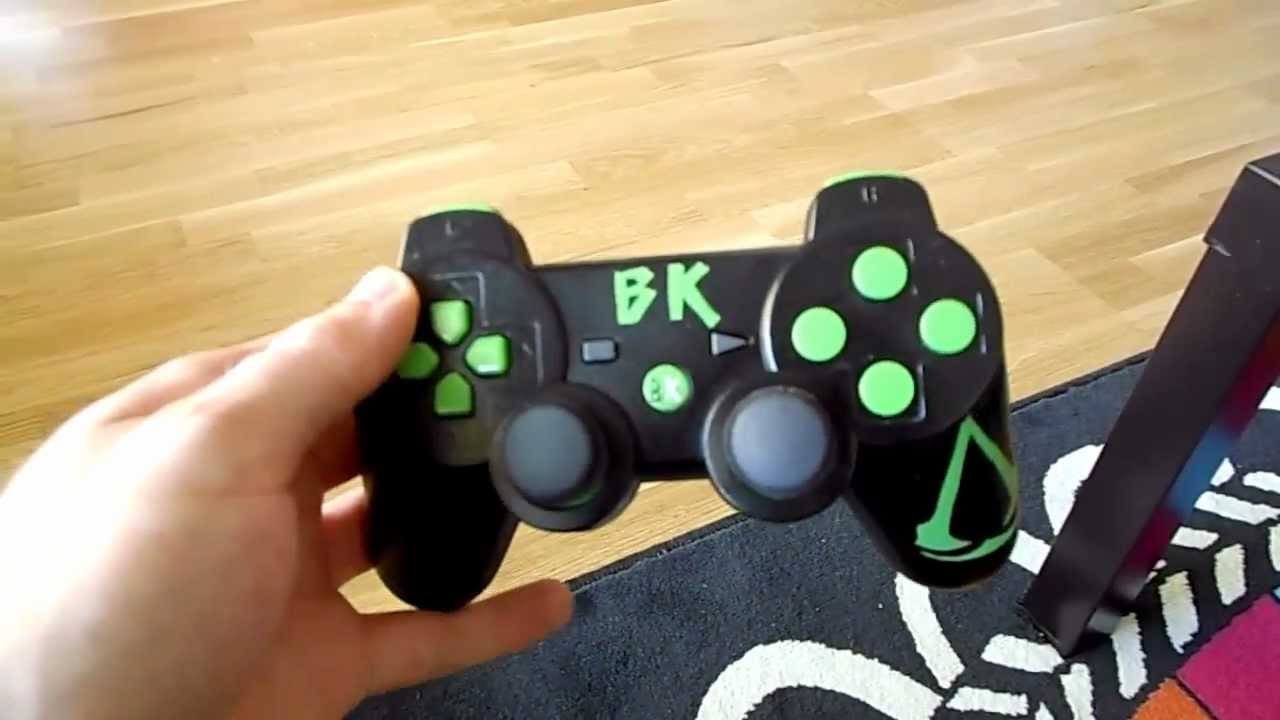 Ps3 Custom Controller - Black / Green Assassins Creed + Batman Style HD ...