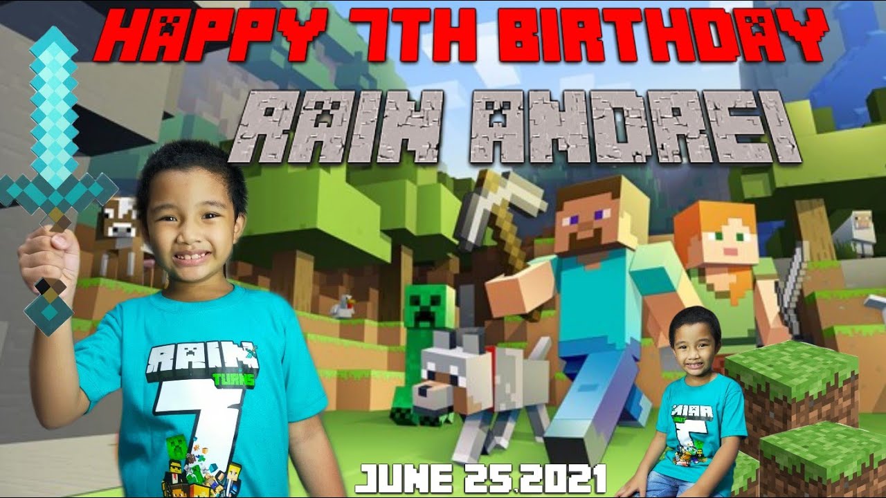 RAIN TURNS 7 MINECRAFT BIRTHDAY PARTY - YouTube