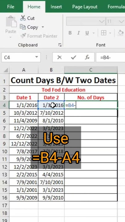 Count Days between Two Dates in Excel - Tips & Tricks from ...