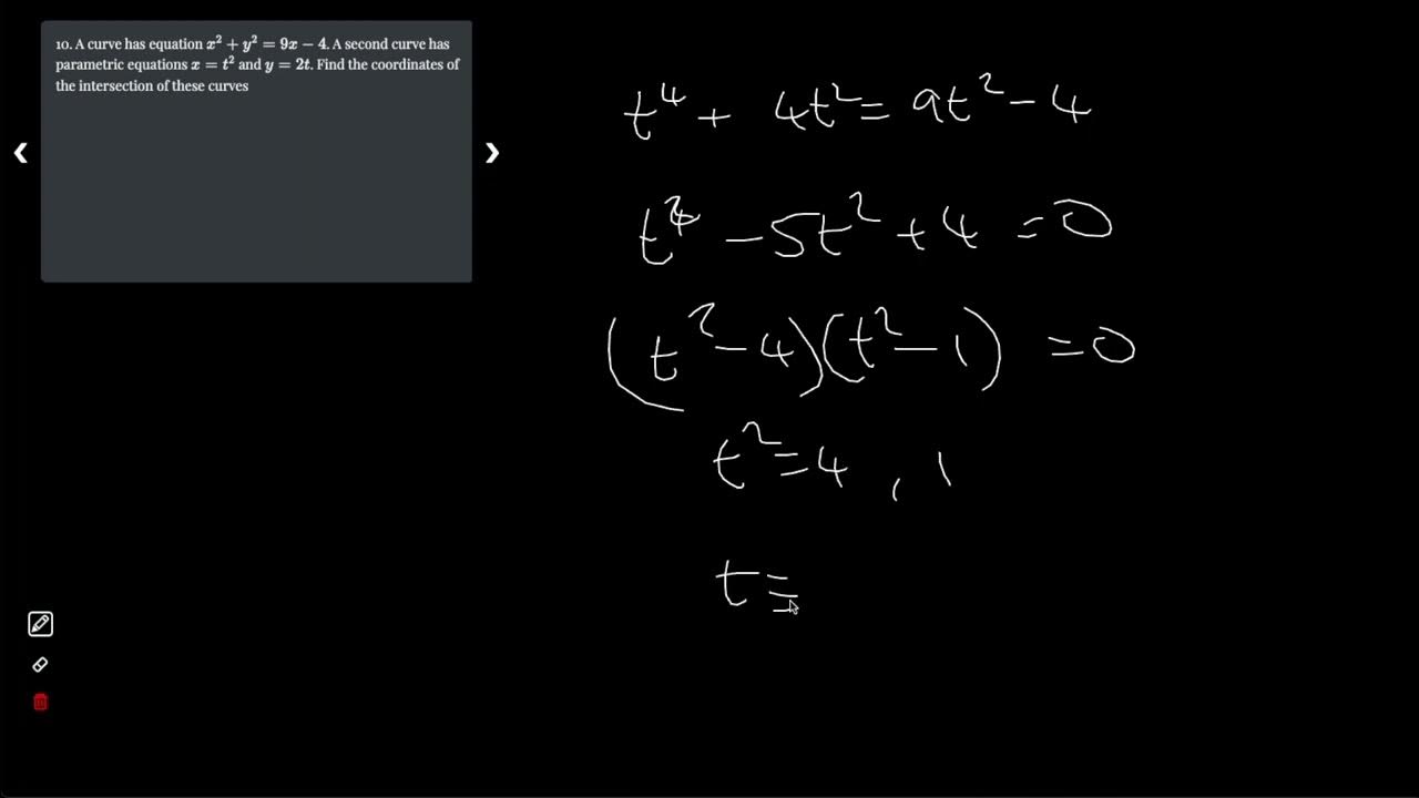 A Level Maths - Parametric Equations Q10 (mathsquestions.app) - YouTube