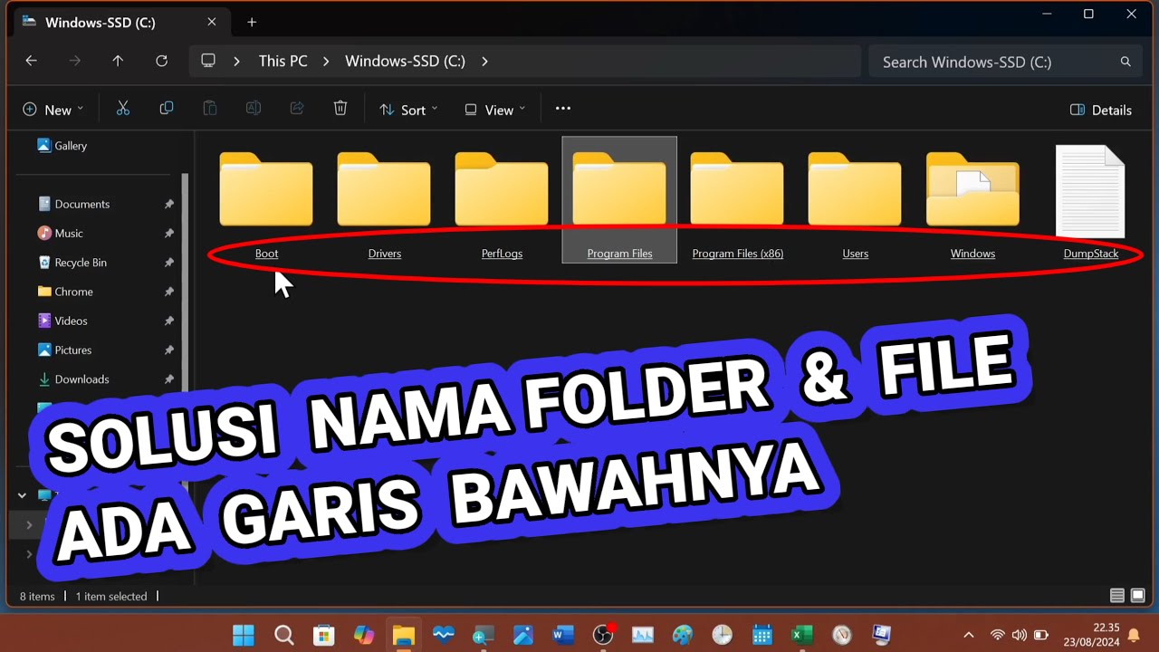 Cara Menghilangkan Garis Bawah Yang Ada di Nama Folder & File (di File ...