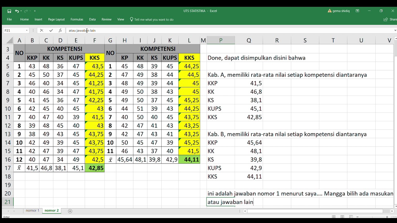 Contoh menghitung Uji T statistika Terapan - YouTube