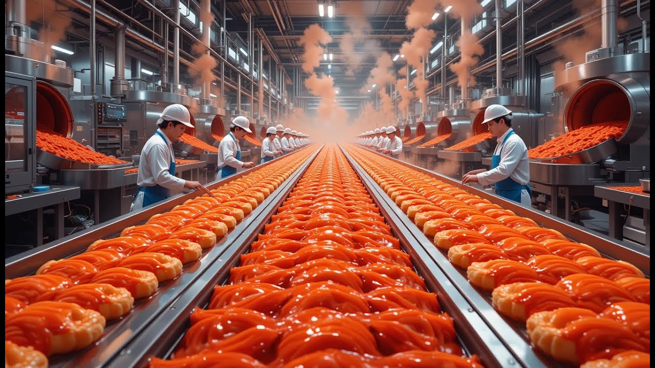 How Korean Tteokbokki is Made in a Factory | Inside the Spicy Rice Cake ...