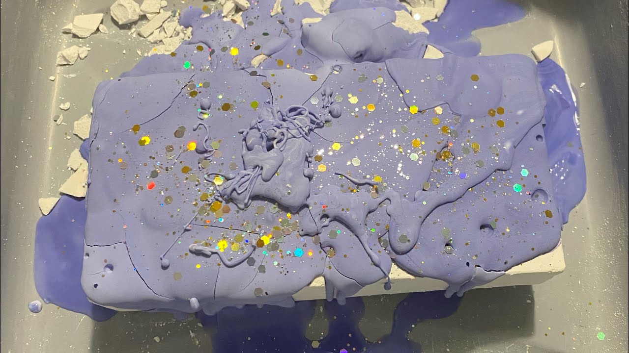 Cornstarch paste on fresh blocks 💙💜⬜️ - YouTube