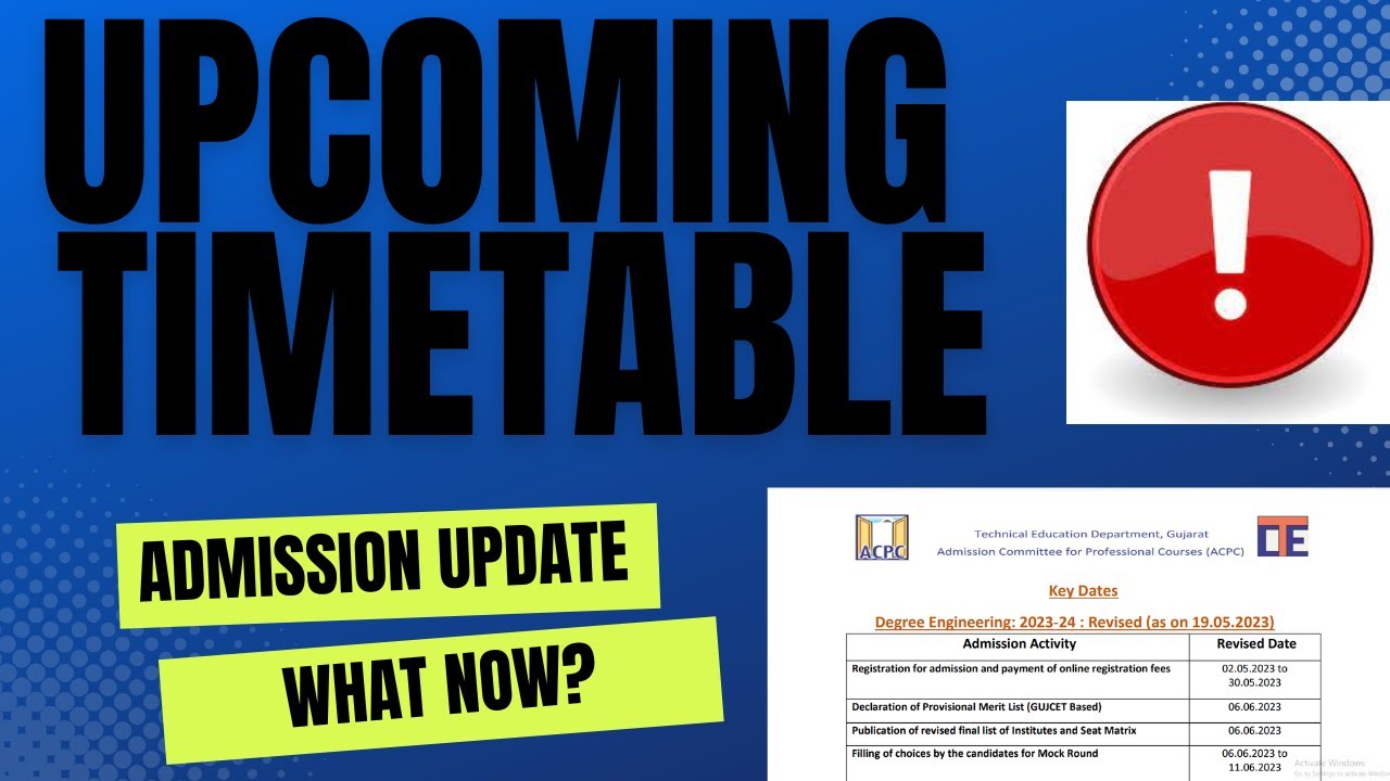 Upcoming ACPC Timetable Explanation - YouTube