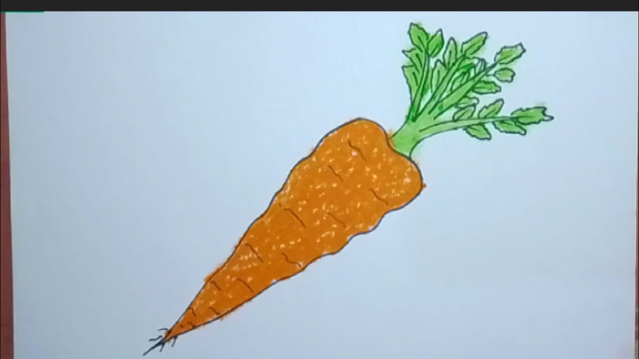 Carrot fruits (गाजर) drawing/How to draw (make) carrot/Drawing with oil ...