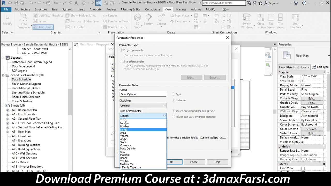 Creating Revit hardware schedule - YouTube