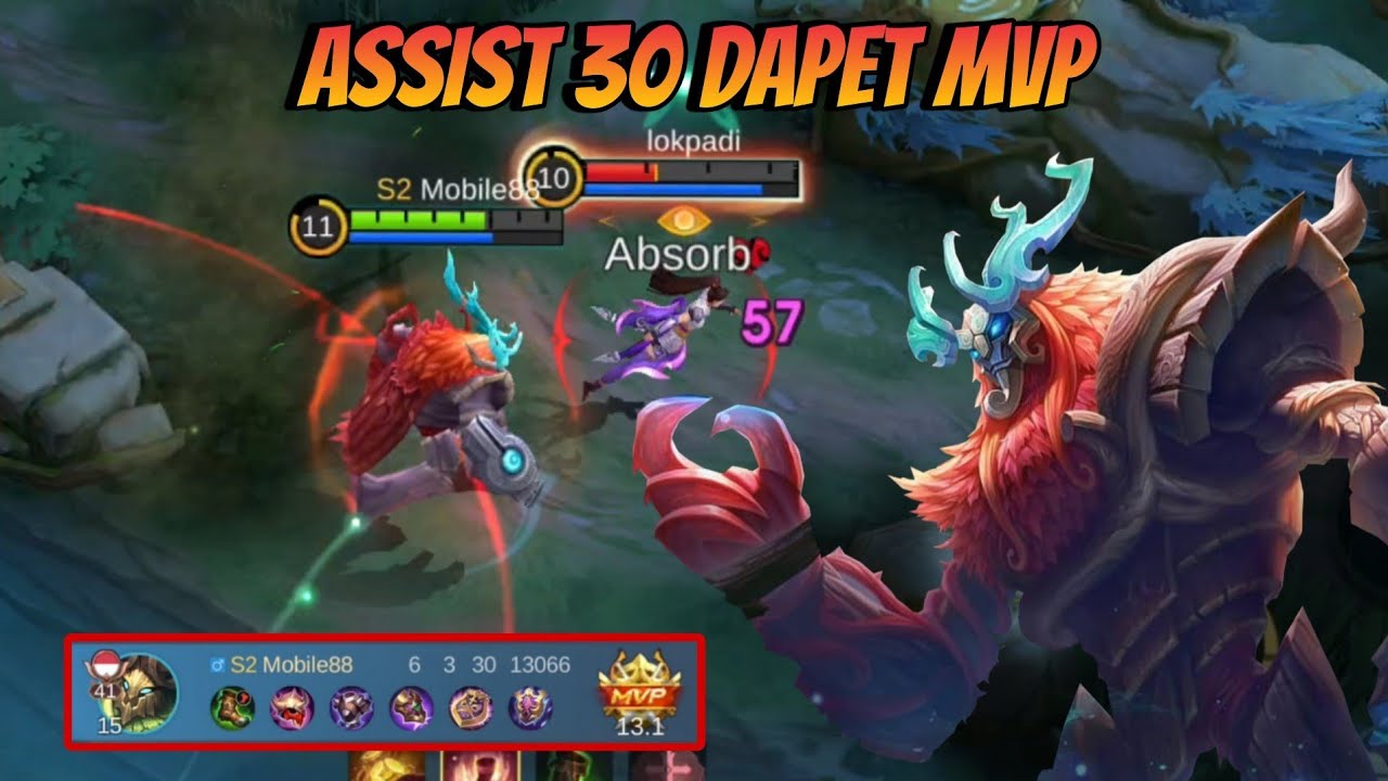 TENK TERKUAT DI MUKA BUMI BELERIK ASSIST 30 MVP ~ Mobile Legends - YouTube