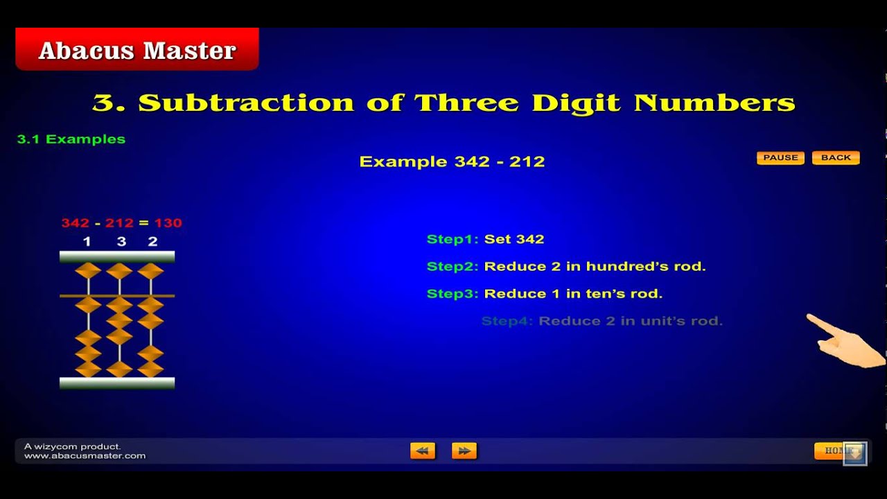 Subtarction on Abacus Example.avi - YouTube
